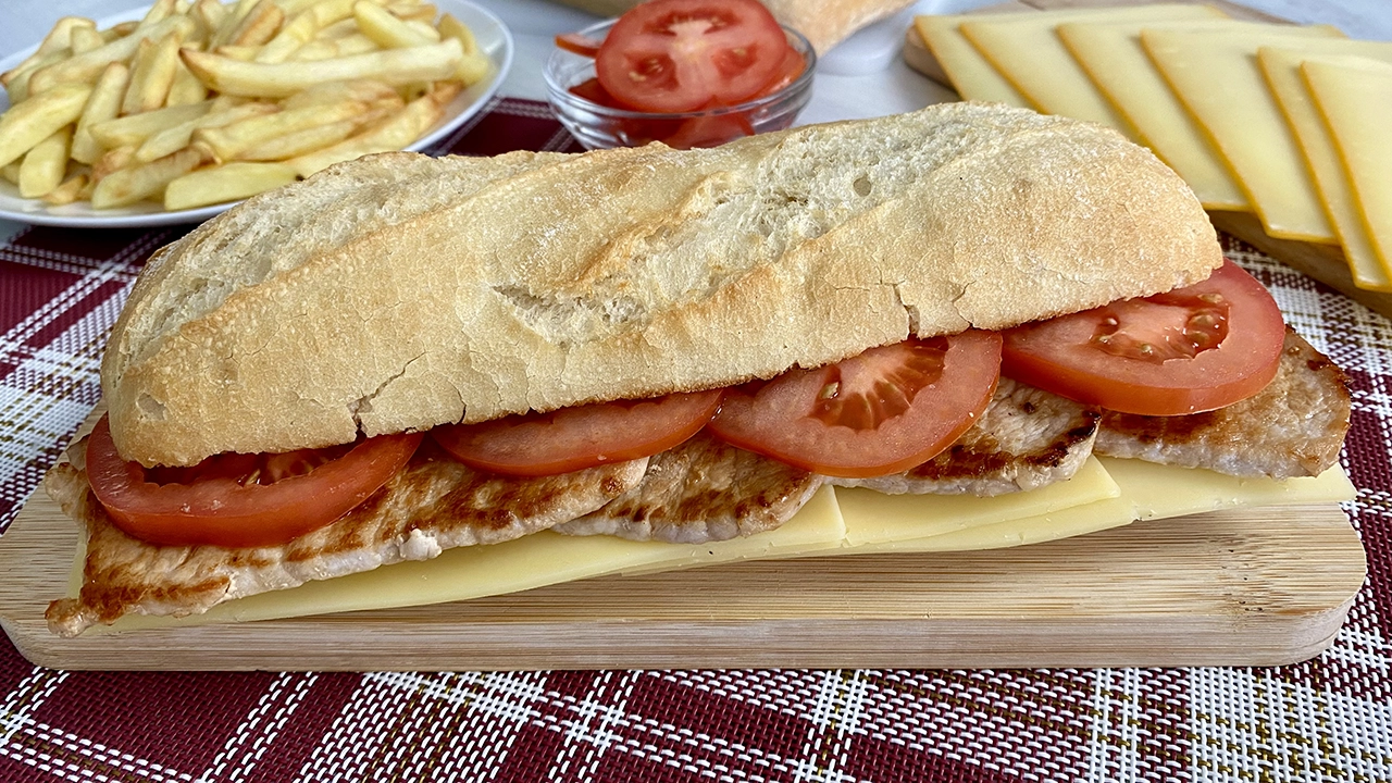 Bocadillo de lomo listo en 5 minutos, videos paso a paso