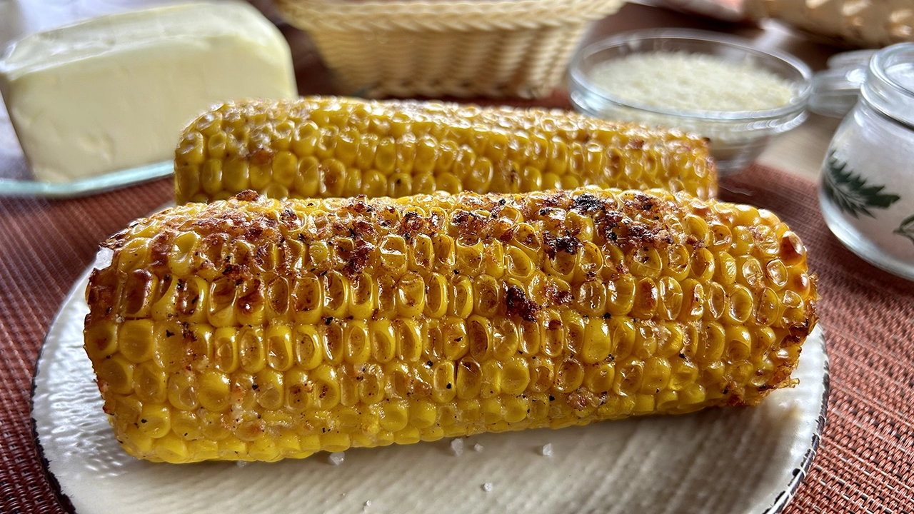 Mazorca de maíz en freidora de aire, receta rápida y fácil de preparar